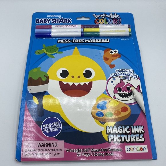 Bendon | Toys | Baby Shark Imagine Ink Activity Book Set Magic Ink ...